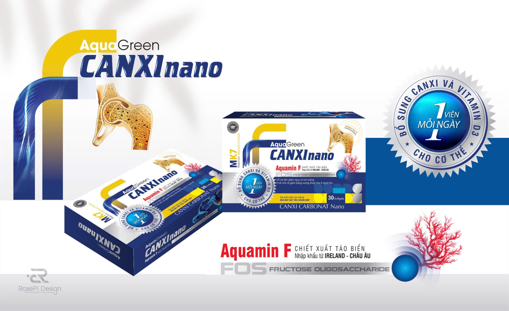 AQUA GREEN CANXI NANO (3 vỉ x 10 viên) - GREENMAX